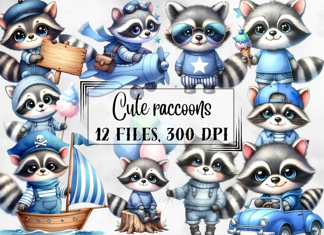 Raccoons Clipart, Cute Baby Raccoons Png, Little Raccoons Clip Art ...
