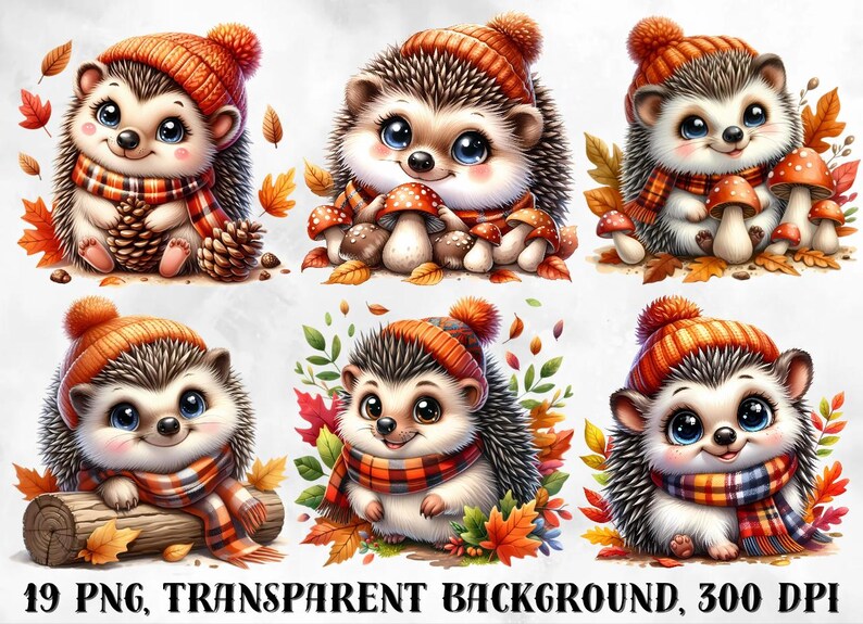 Hedgehog Clipart, Hedgehogs Clipart, Autumn Clipart, Fall Clip Art ...