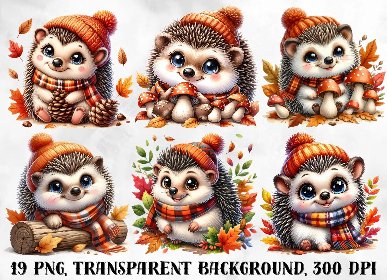 Hedgehog Clipart, Hedgehogs Clipart, Autumn Clipart, Fall Clip Art ...