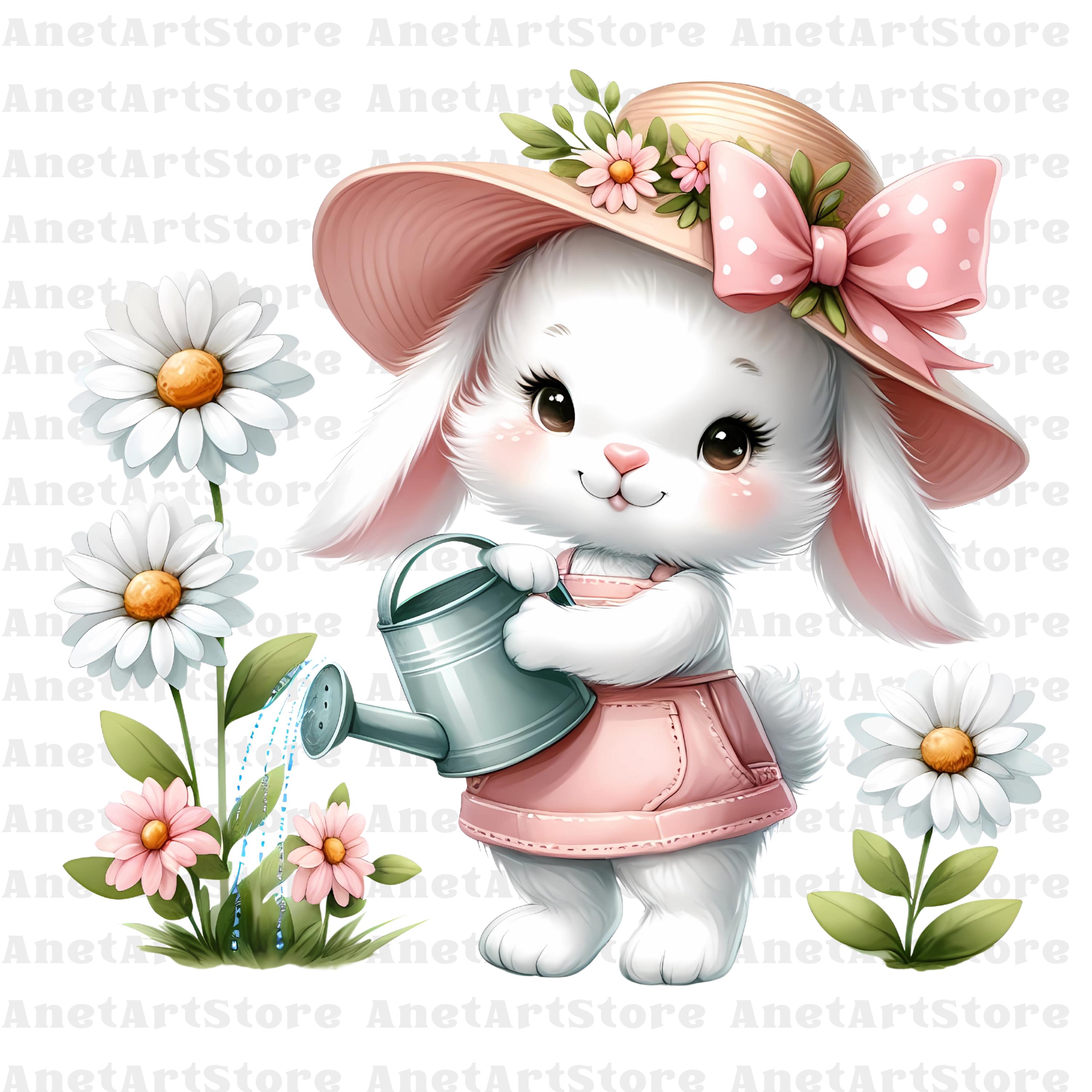 Bunny Clipart Spring Bunny Png Mothers Day Clipart Daisy Bunny Nursery ...