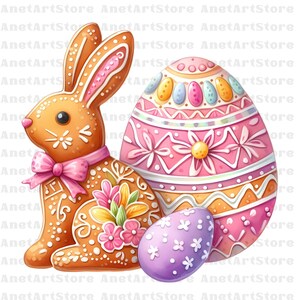 Easter Clipart, Easter Gingerbread Clipart, Easter Sublimation, Easter ...