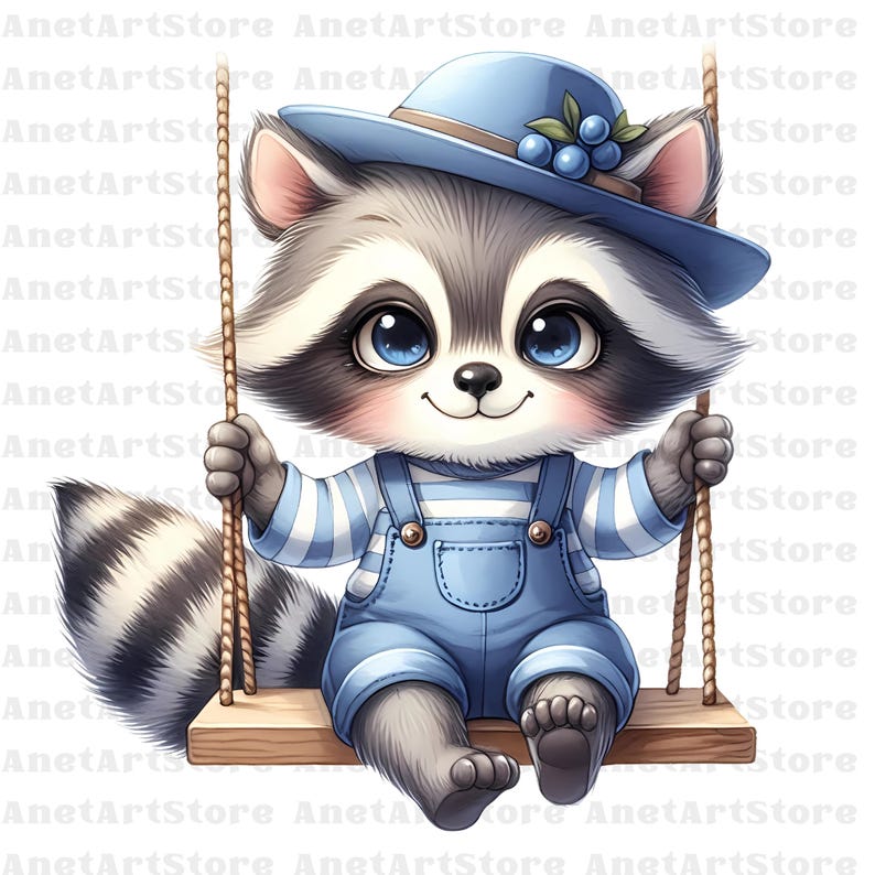 Raccoon Clipart, Cute Baby Raccoon Png, Little Raccoon Clip Art, Baby ...
