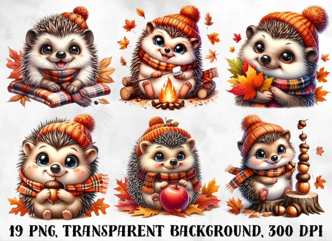 Hedgehog Clipart, Hedgehogs Clipart, Autumn Clipart, Fall Clip Art ...