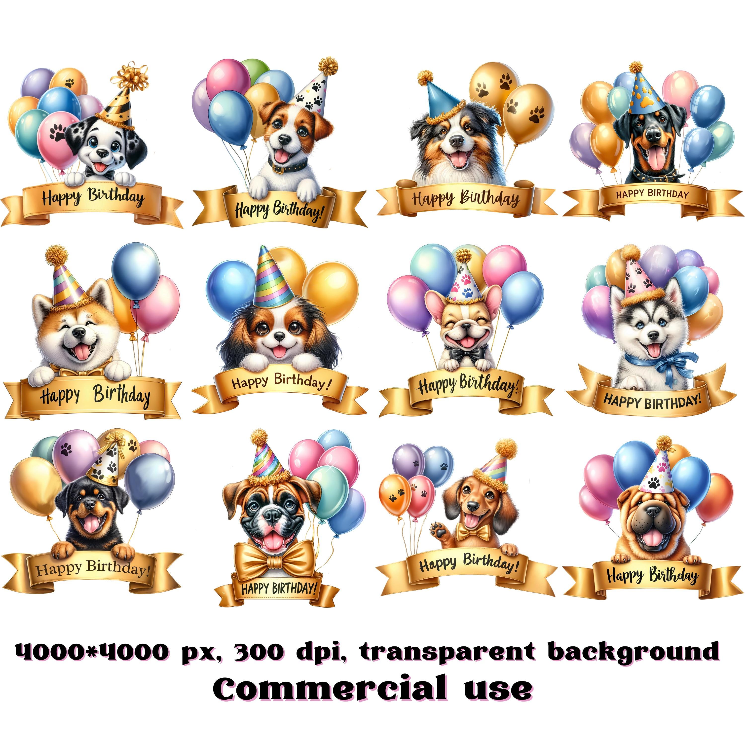 Dog Clipart, Dog Png, Puppy Png, Dogs Clipart, Birthday Clipart, Dogs ...