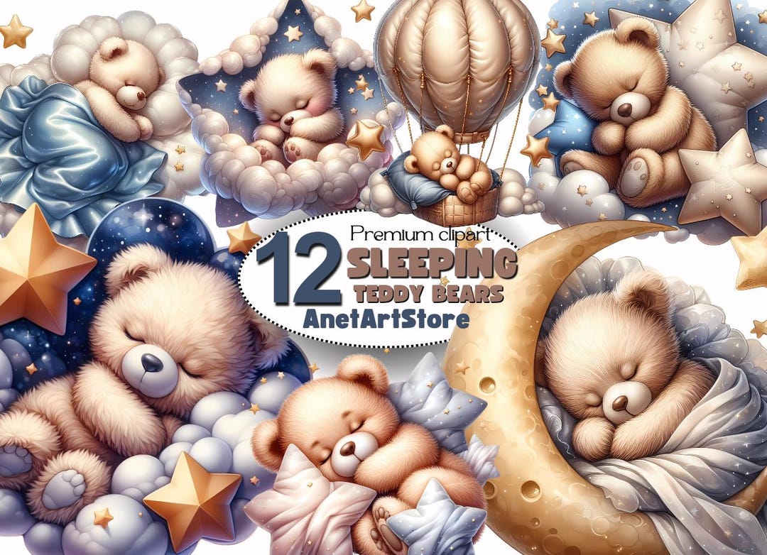 Teddy Bear Clipart, Sleeping Teddy Bear Png, Little Bear Clipart, Teddy ...