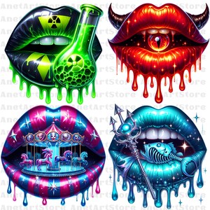 Lips Clipart, Lips Png, Glossy Lips, Spooky Lips, Halloween Clipart ...