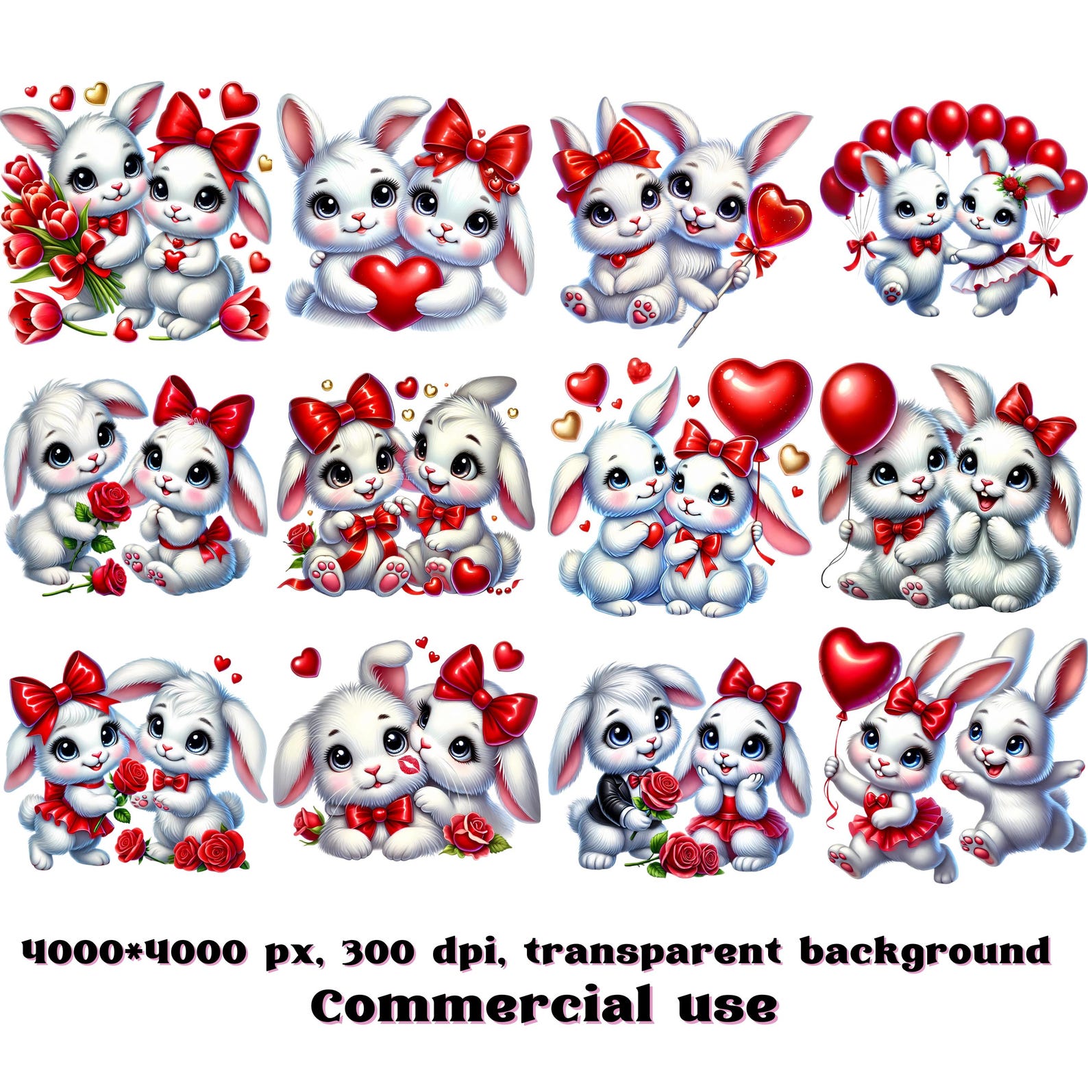 Valentine Bunny Clipart Couple Clipart Valentine Clipart Rabbit Png ...
