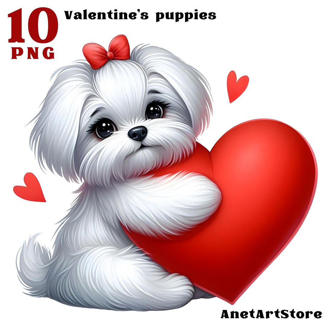 Dog Clipart Puppy Clipart Valentine Clipart Puppy Love Clipart Dog ...