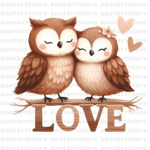 Owl Clipart Cute Owl Png Owl Couple Clipart Love Clipart Valentine ...