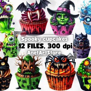 Cupcake Clipart, Halloween Cupcake Png, Spooky Clipart, Bakery Clipart ...