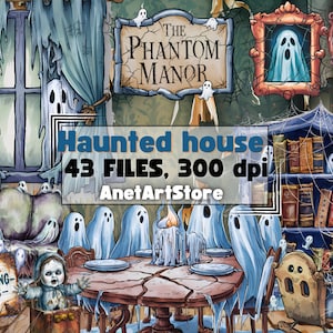 Halloween Clipart, Ghost House Png, Spooky Clipart, Cute Halloween ...