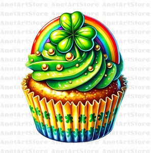 Cupcake Clipart St Patrick's Day Clipart Green Clipart Clover Clipart ...