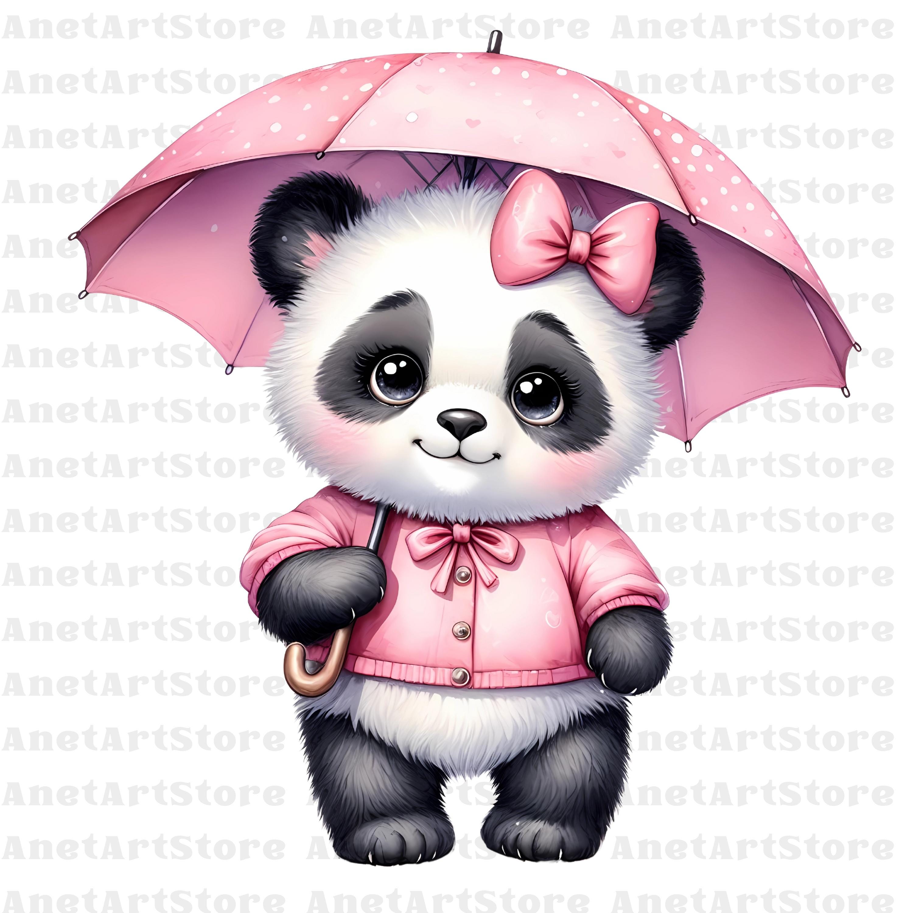 Panda Clipart, Cute Baby Girl Panda Png, Little Pandas Clip Art, Panda ...