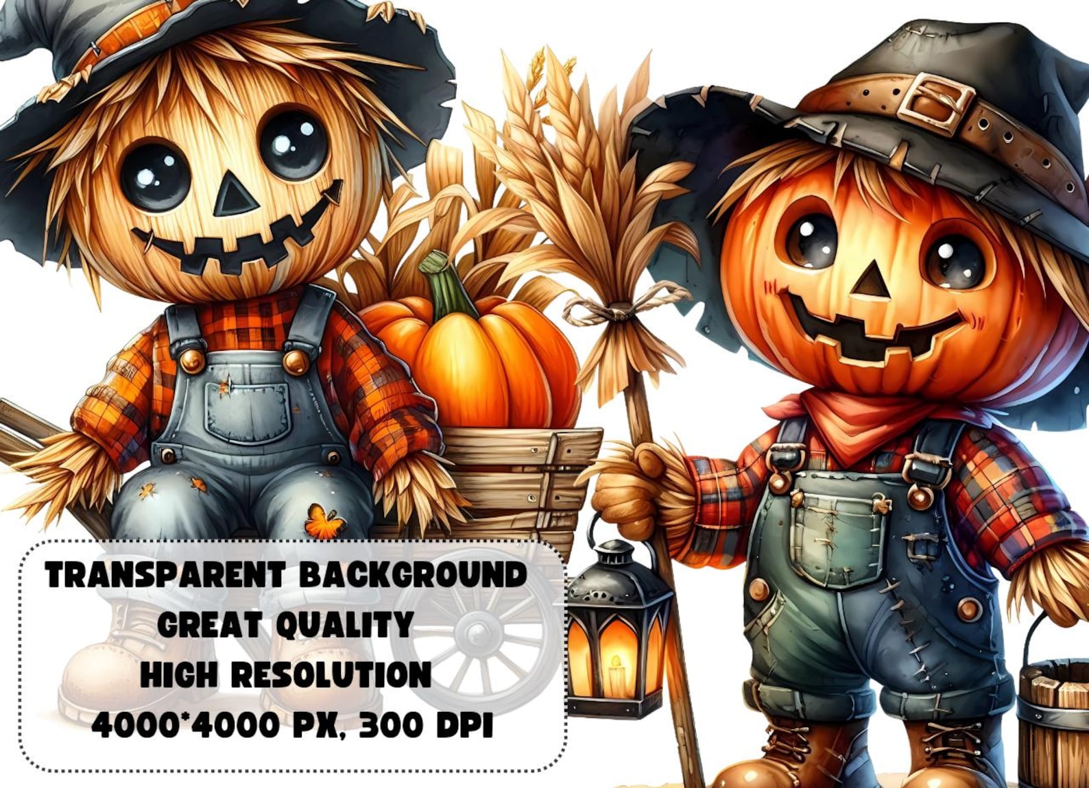 Scarecrow Clipart Fall Scarecrow Png Cute Scarecrow Graphic Autumn ...