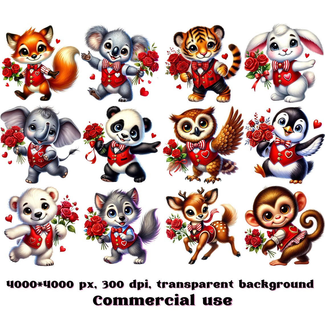 Valentine Clipart Valentine's Day Valentine Animals Love Clipart Bunny ...