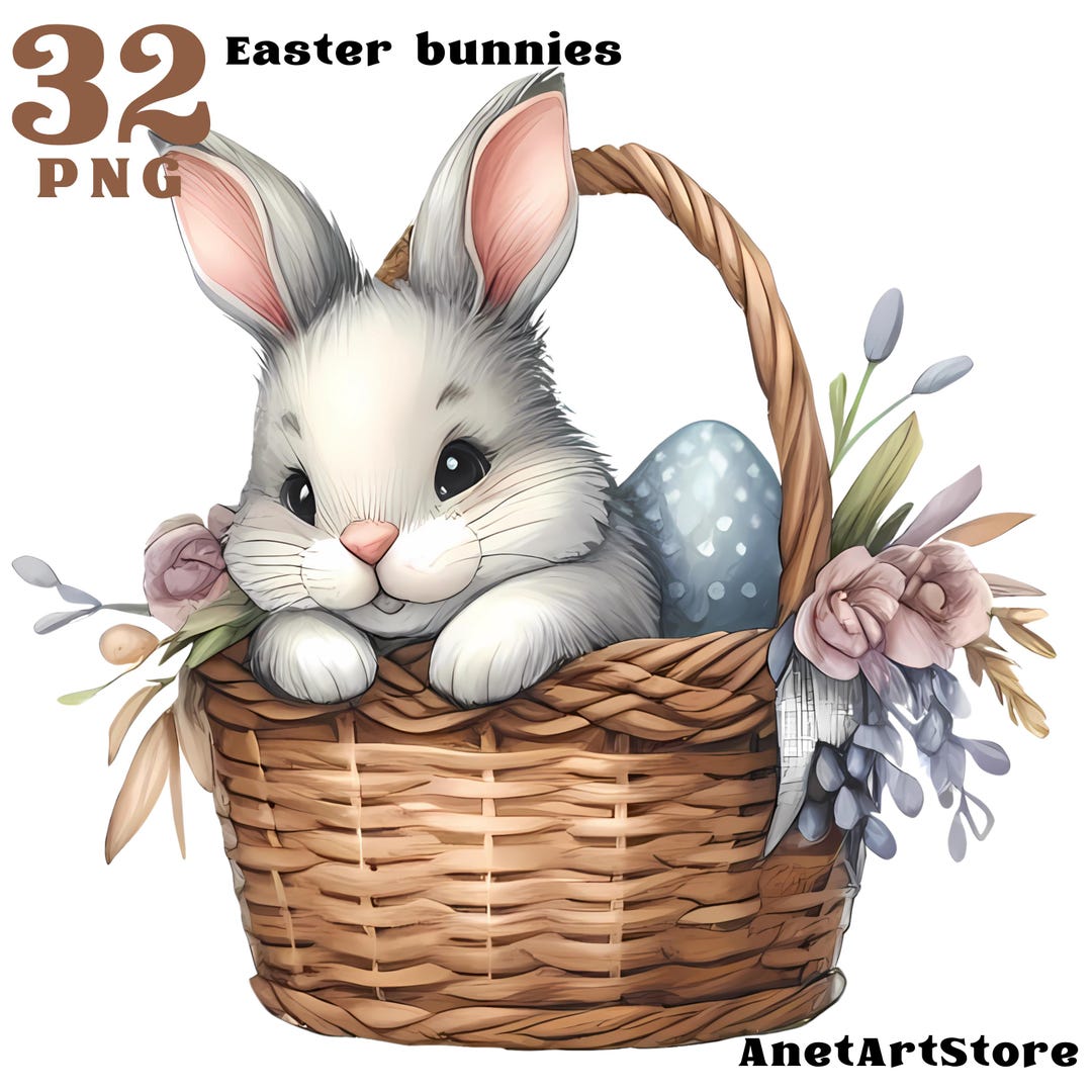 Easter Bunny Clipart, Easter Egg Clipart, Easter Sublimation, Easter ...