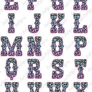 Colorful Leopard Alphabet PNG, Rainbow Letters Png, Alphabet Kit ...