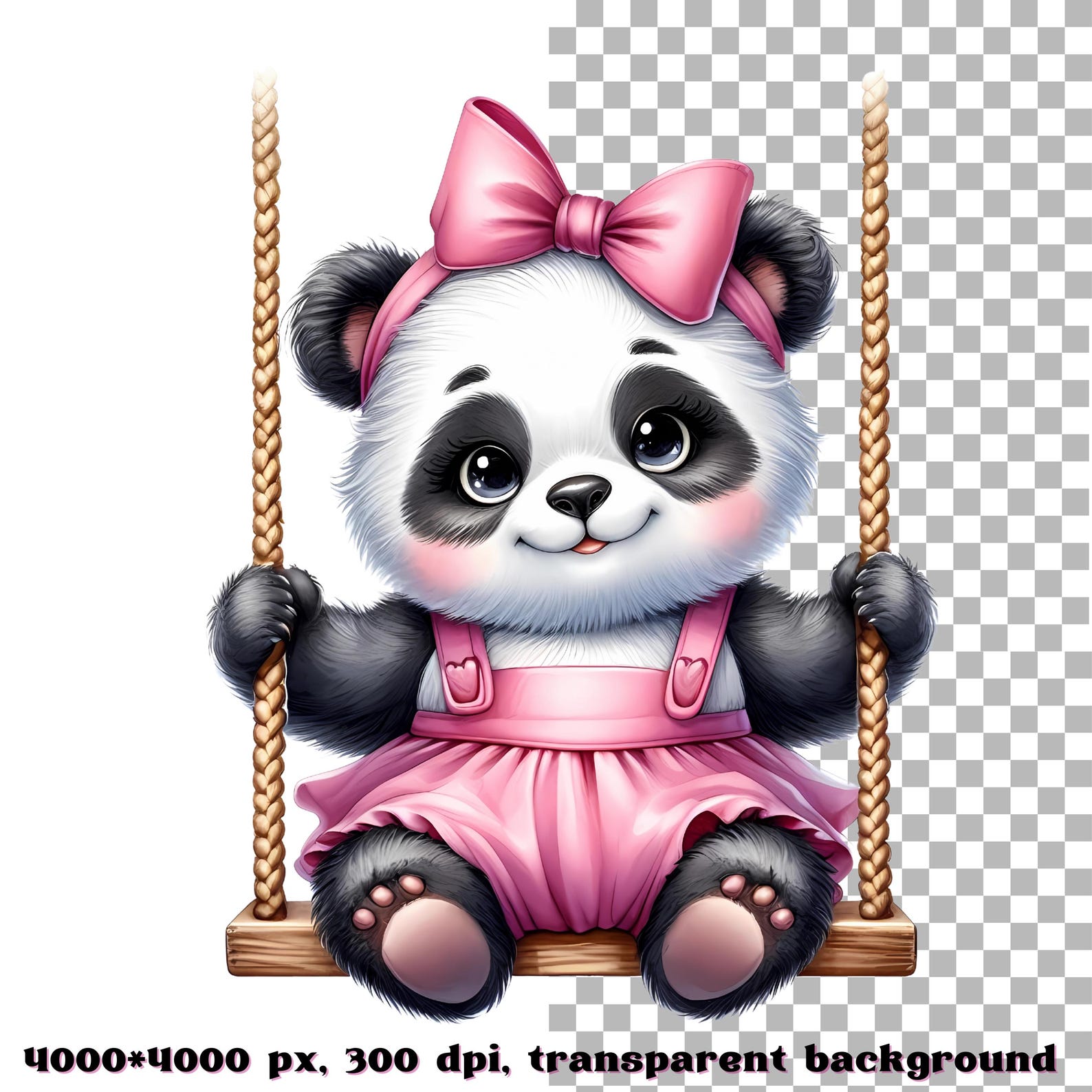 Panda Clipart, Cute Baby Girl Panda Png, Little Pandas Clip Art, Panda ...