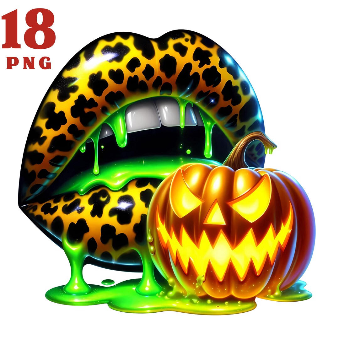 Lips Clipart, Spooky Lips, Halloween Clipart, Halloween Lips, Glossy ...