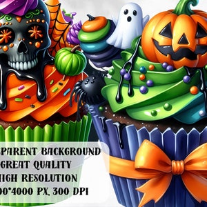 Cupcake Clipart, Halloween Cupcake Png, Spooky Clipart, Bakery Clipart ...