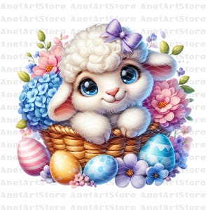 Cute Farm Animals Clipart Easter Clipart Farmhouse Illustration Easter ...