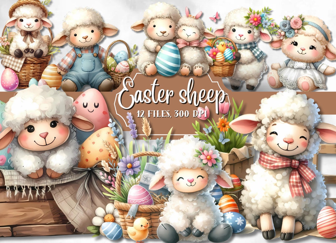 Easter Clipart Png, Easter Sheep Clip Art, Easter Sublimation, Easter ...