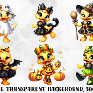Ducks Clip Art, Cute Ducks Clipart, Halloween Clipart, Halloween ...