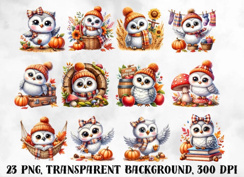 Owl Clipart, Owls Clipart, Owl Png, Watercolour Owl, Autumn Clipart ...