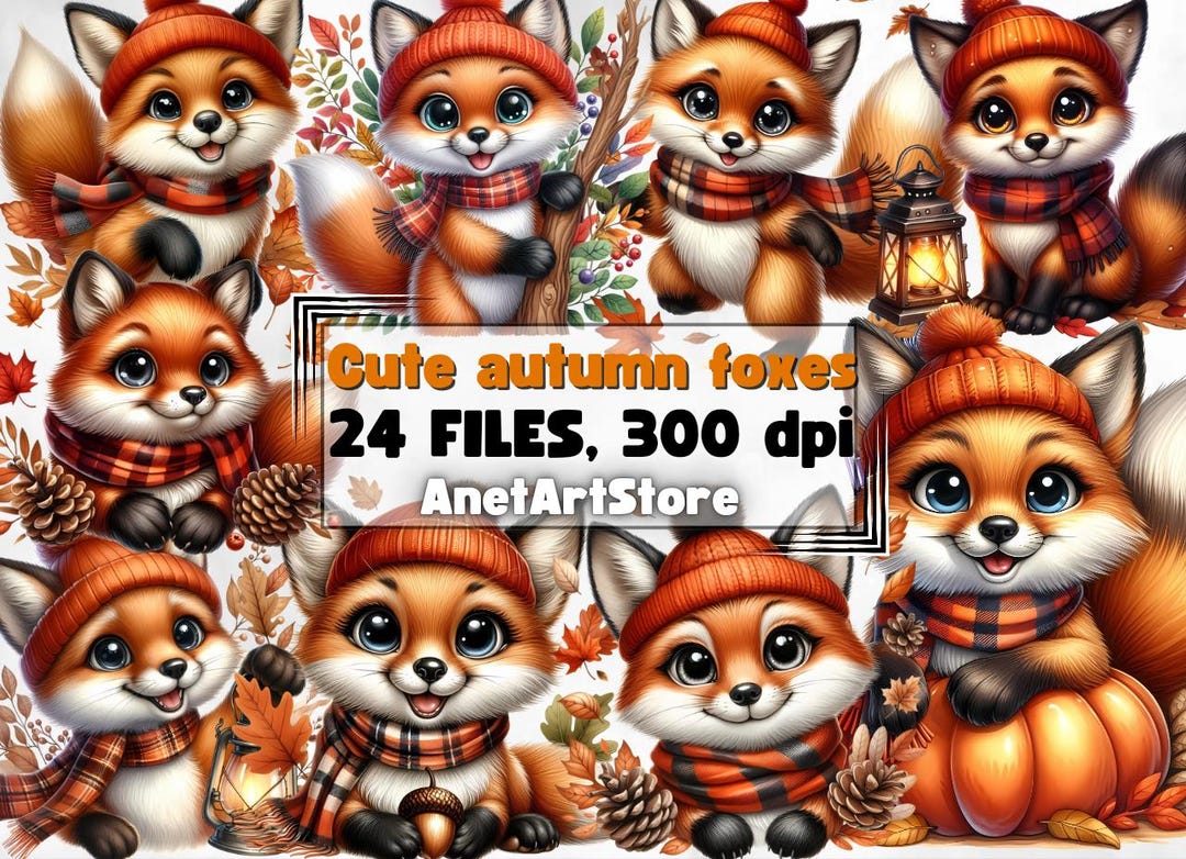 Fox Clipart, Foxes Clipart, Fox Png, Watercolour Fox, Autumn Clipart ...