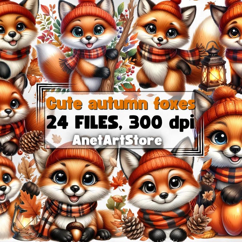 Fall Fox Print - Etsy