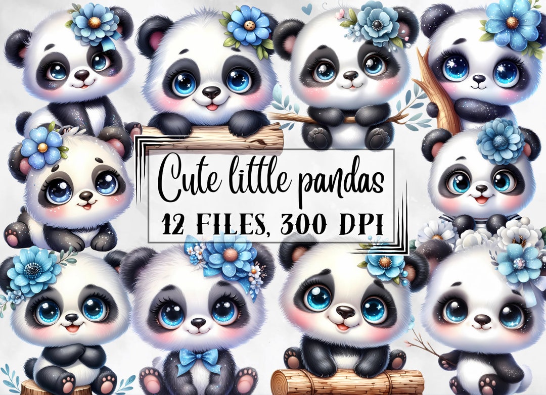 Pandas Clipart, Cute Baby Boy Pandas Png, Little Pandas Clip Art ...
