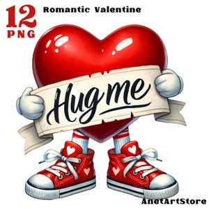 Heart Clipart Funny Valentine Clipart Valentine's Day Illustration ...