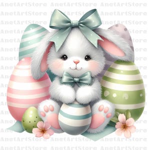 Easter Bunny Clipart, Easter Egg Clipart, Easter Sublimation, Easter ...