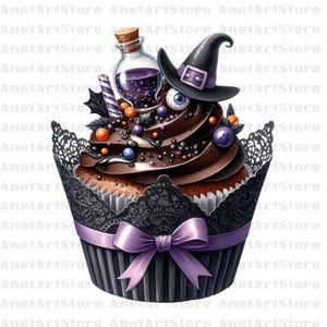 Cupcake Clipart, Halloween Cupcake Png, Spooky Clipart, Bakery Clipart ...