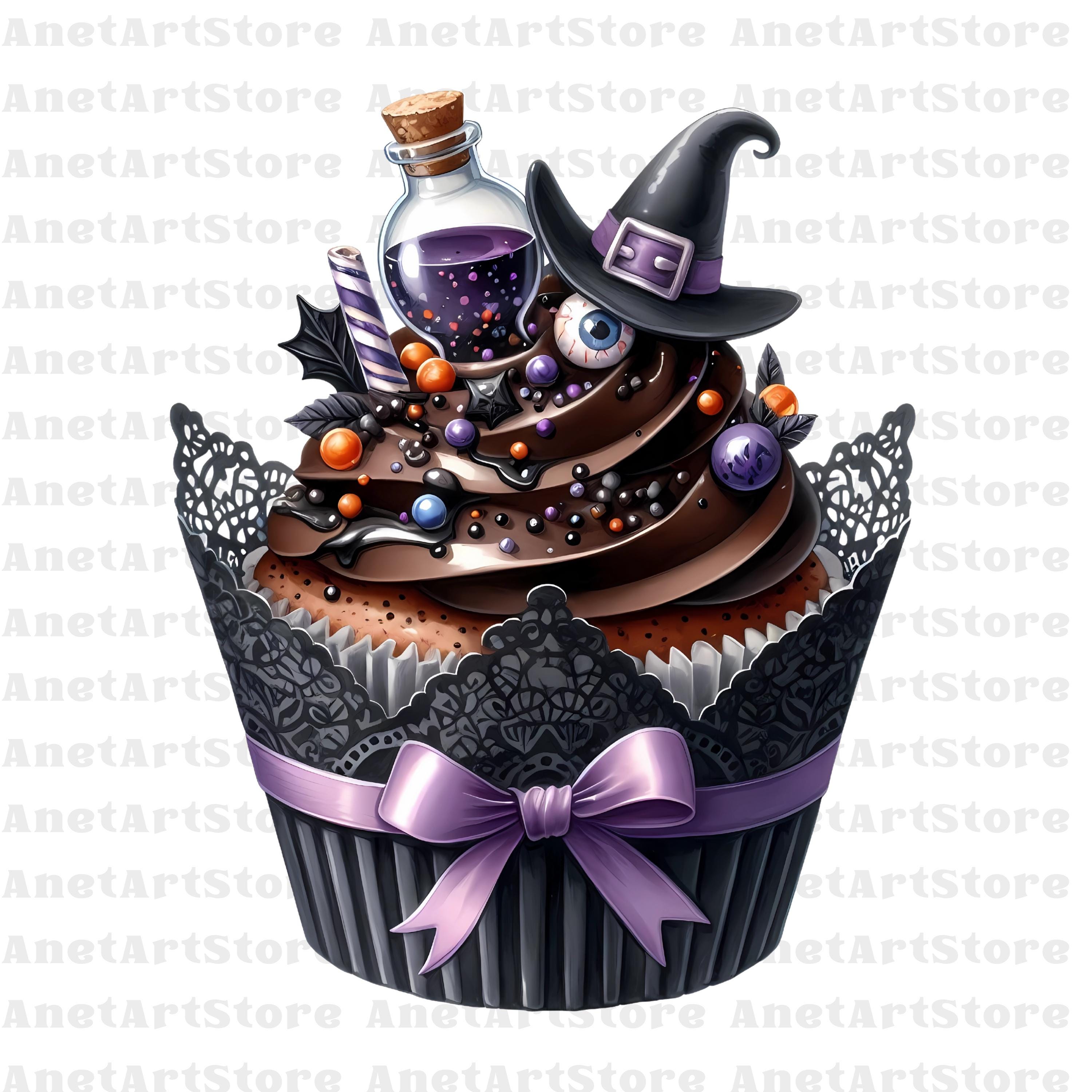 Cupcake Clipart, Halloween Cupcake Png, Spooky Clipart, Bakery Clipart ...