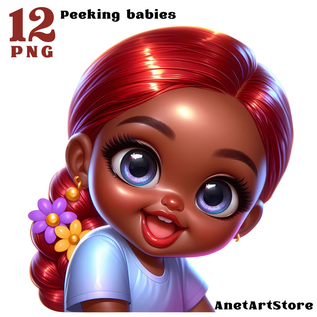 Cute Babies PNG Bundle, Peeking Baby Png, Nursery Png, Baby Girl Clip ...