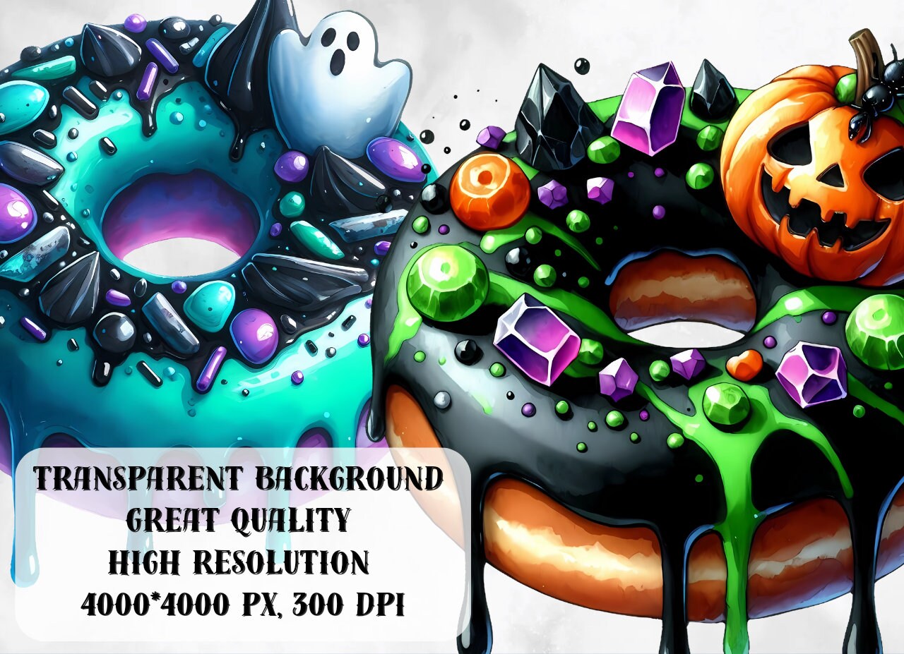 Donut Clipart, Halloween Donut Png, Spooky Clipart, Donuts Clipart ...