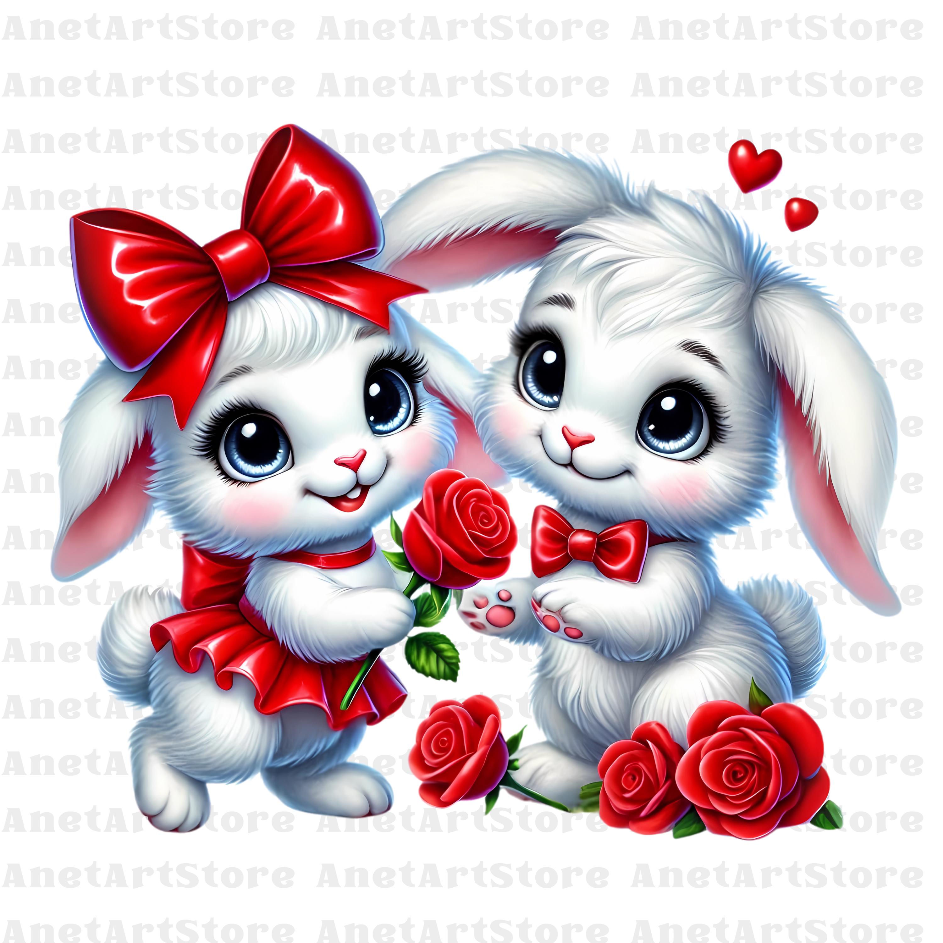 Valentine Bunny Clipart Couple Clipart Valentine Clipart Rabbit Png ...