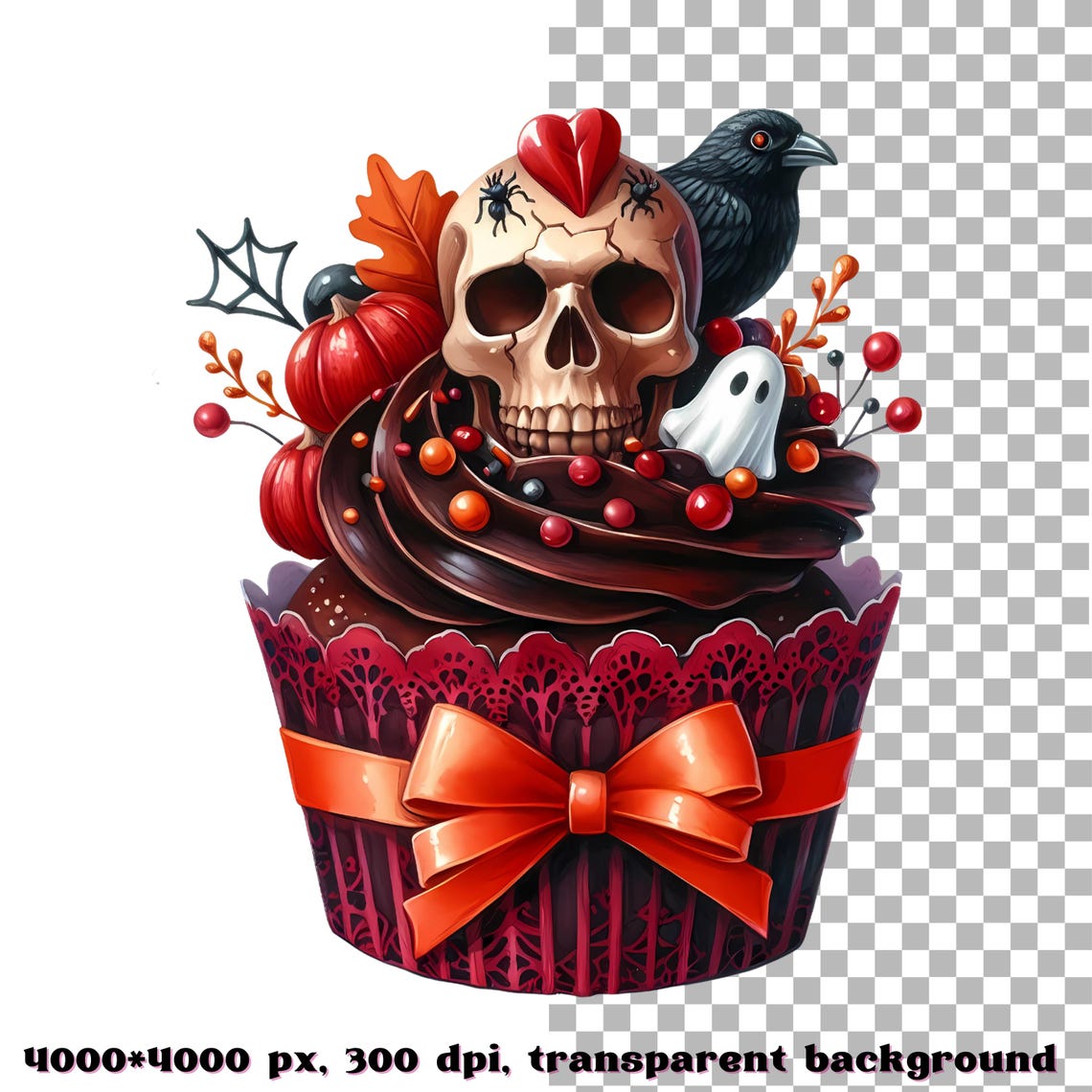 Cupcake Clipart, Halloween Cupcake Png, Spooky Clipart, Bakery Clipart ...