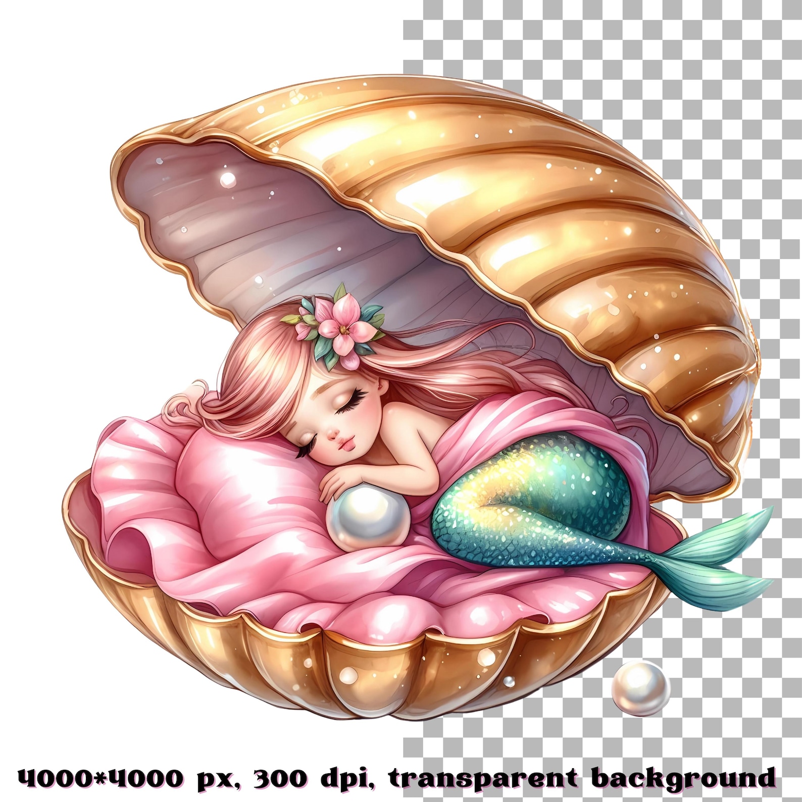 Mermaid PNG, Sleeping Mermaid Clipart, Sea PNG, Sublimation Design ...