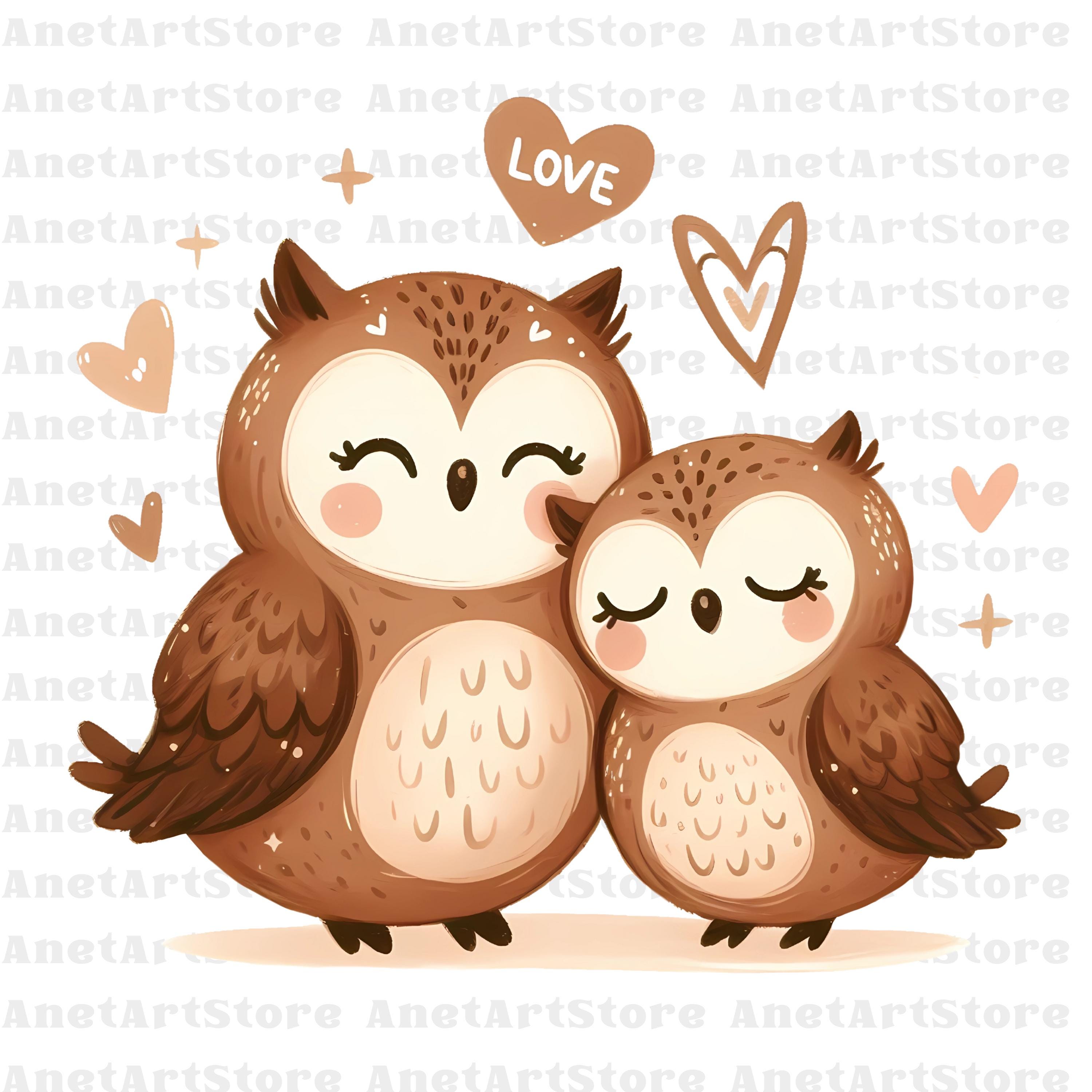 Owl Clipart Cute Owl Png Owl Couple Clipart Love Clipart Valentine ...