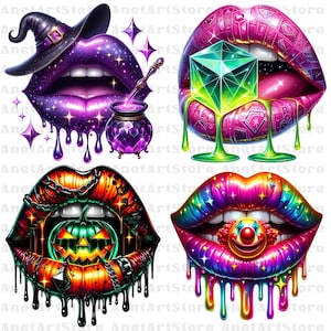 Lips Clipart, Lips Png, Glossy Lips, Spooky Lips, Halloween Clipart ...