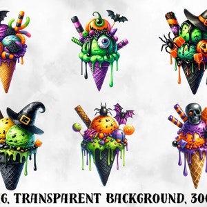 Ice Cream Clipart, Halloween Ice Cream Png, Spooky Clipart, Ice-cream ...