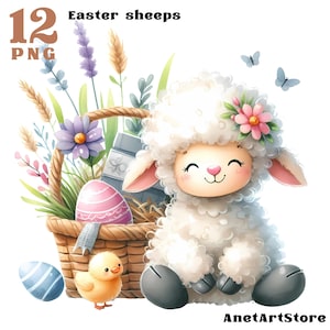 Easter Clipart Png, Easter Sheep Clip Art, Easter Sublimation, Easter ...