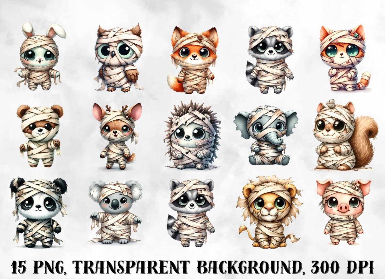 Mummy Clipart, Mummies Png, Halloween Clipart, Halloween Animals Png ...