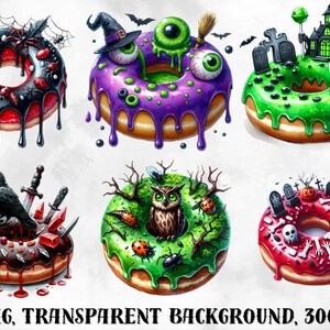 Donut Clipart, Halloween Donut Png, Spooky Clipart, Donuts Clipart ...
