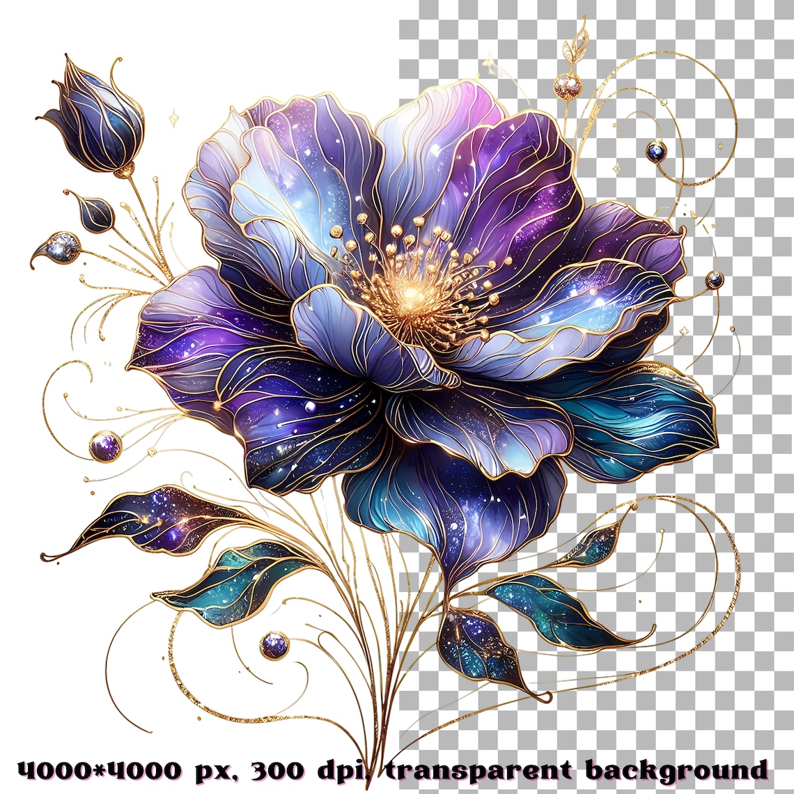 13 Png, Flower Clipart, Magic Flowers Png, Floral Sublimation, Flowers ...