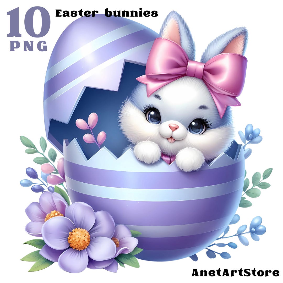 Easter Bunny Clipart, Easter Egg Clipart, Easter Sublimation, Easter ...
