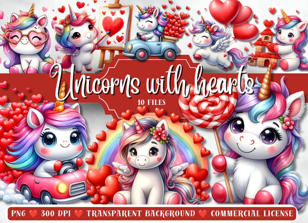 Unicorn Clip Art Cute Unicorns Clip Art Valentines Day Clip Art Bday Wall Art Decor