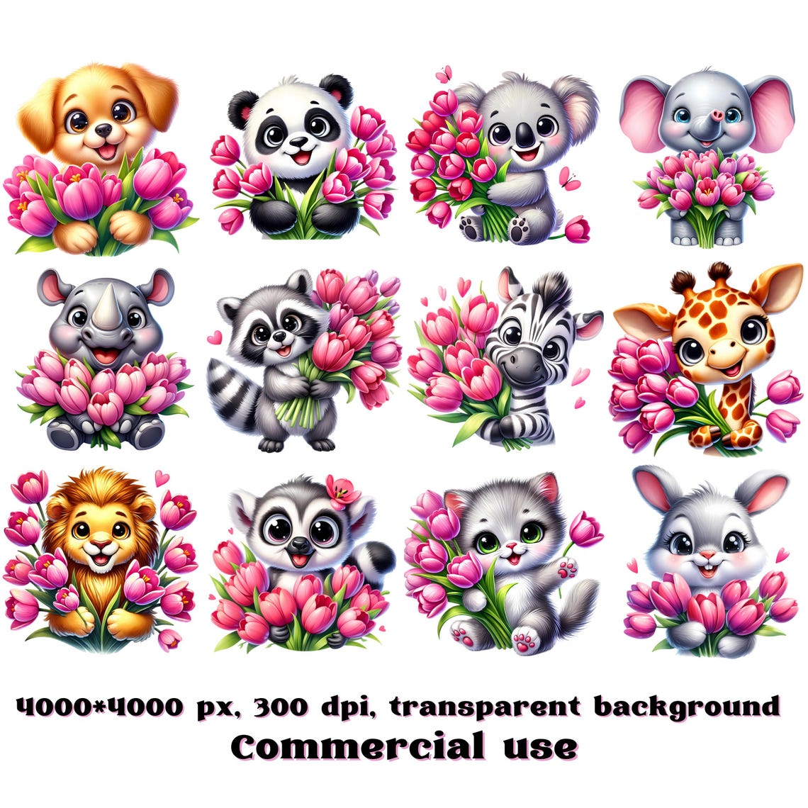 Spring Clipart Cute Animals Clipart Spring Panda Png Cute Spring Zebra ...